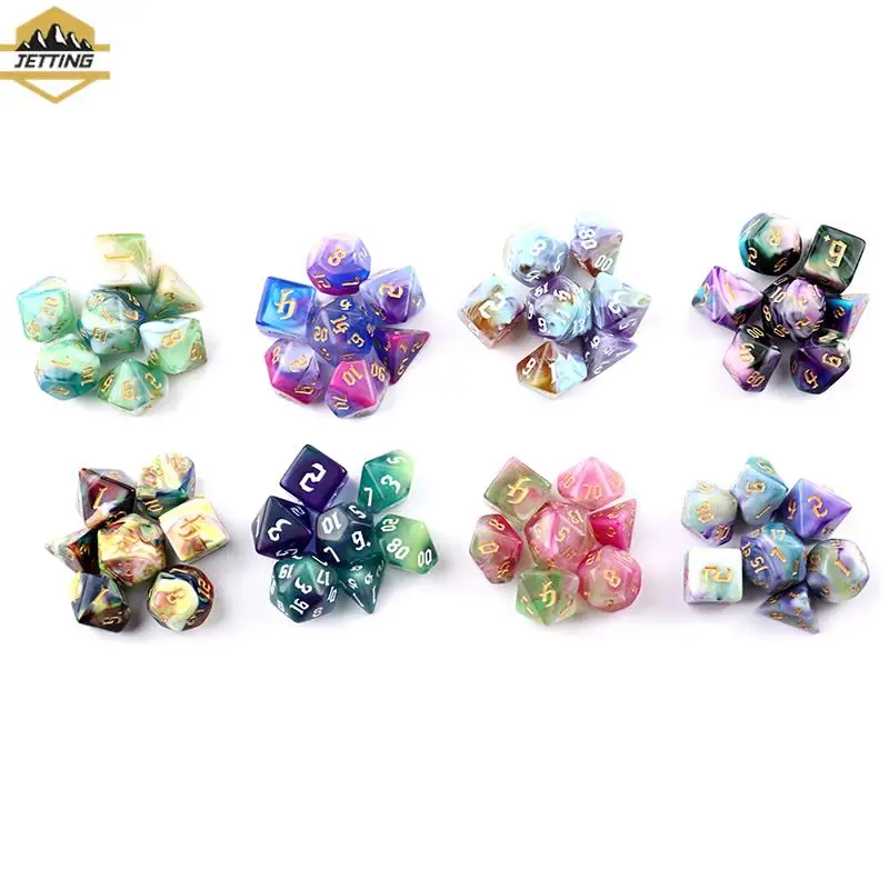 7pcs-set-Mix-Dice-Set-with-Bag-14-Colors-DND-RPG-Portable-Toys-for ...