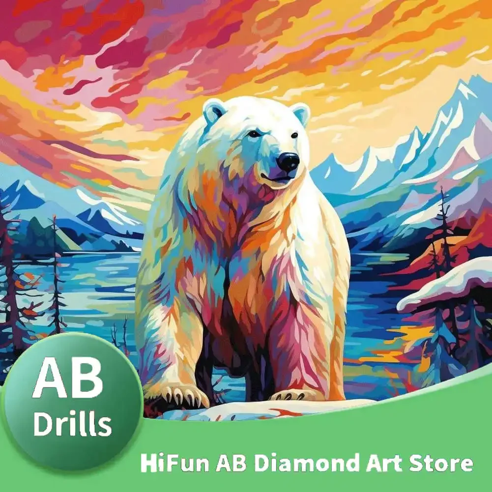 AB Diamond Painting Polar Bear Ice Field Mosaic Animal 5D DIY Full ...