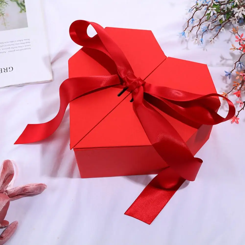 With Ribbon Lightweight Magnetic Button Design Gift Box For Friends ...