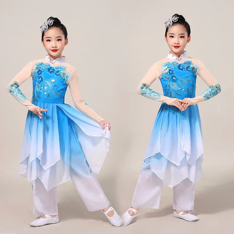 Girls' Stereoscopic Flower Classical Dance Costumes Folk Jasmine Yangko ...