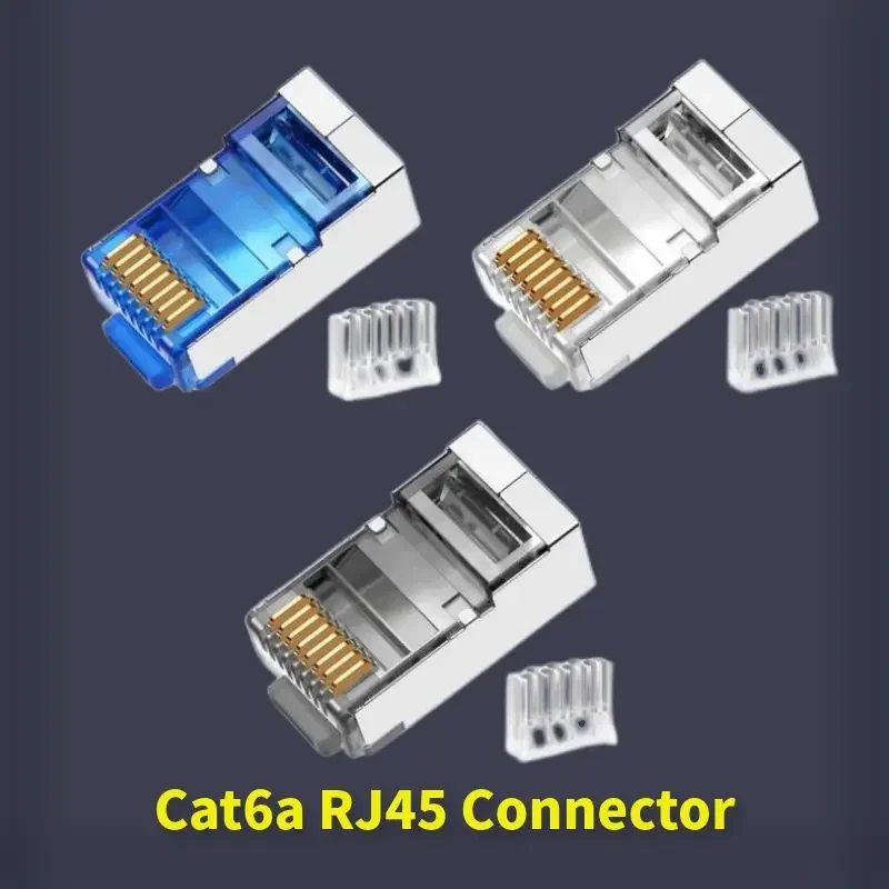 Conector-RJ45-Cat6a-6a-enchufe-Ethernet-8P8C-6U-RJ-45-engarce-de-cabeza ...