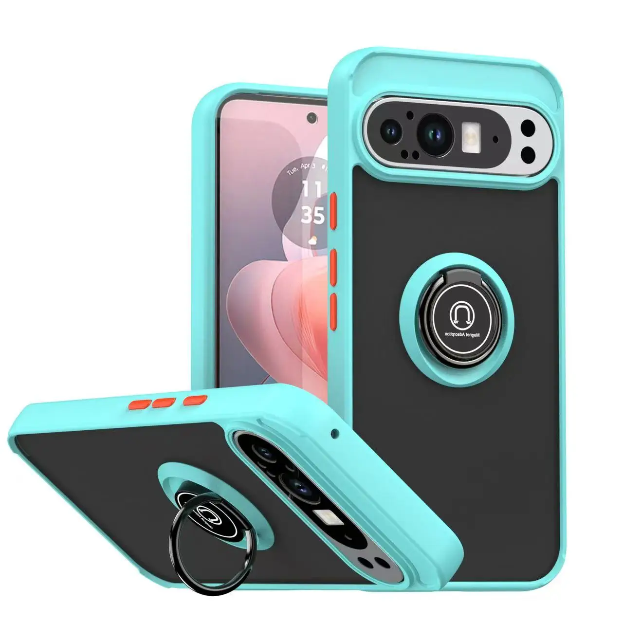 Para Google Pixel 9A 8A 7A armadura mate cubierta magnética de coche ...