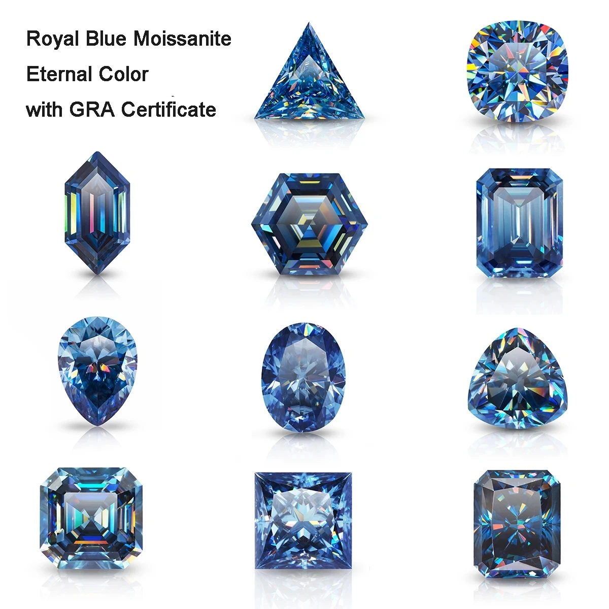 Natural-Roal-Blue-Moissanite-Loose-Gemstones-100-Real-Moissanite-Stone ...