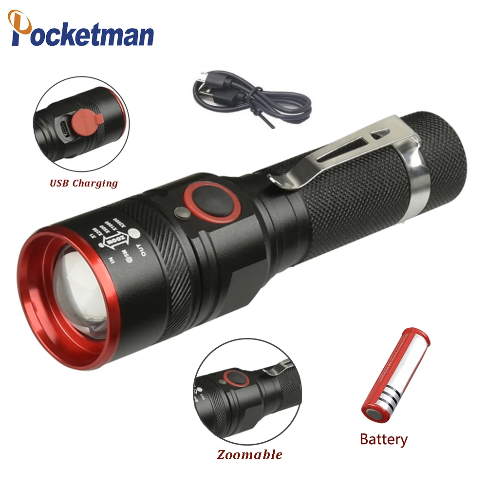 Usb Rechargeable Flashlight | Led Flashlight Cable | Pocketman ...