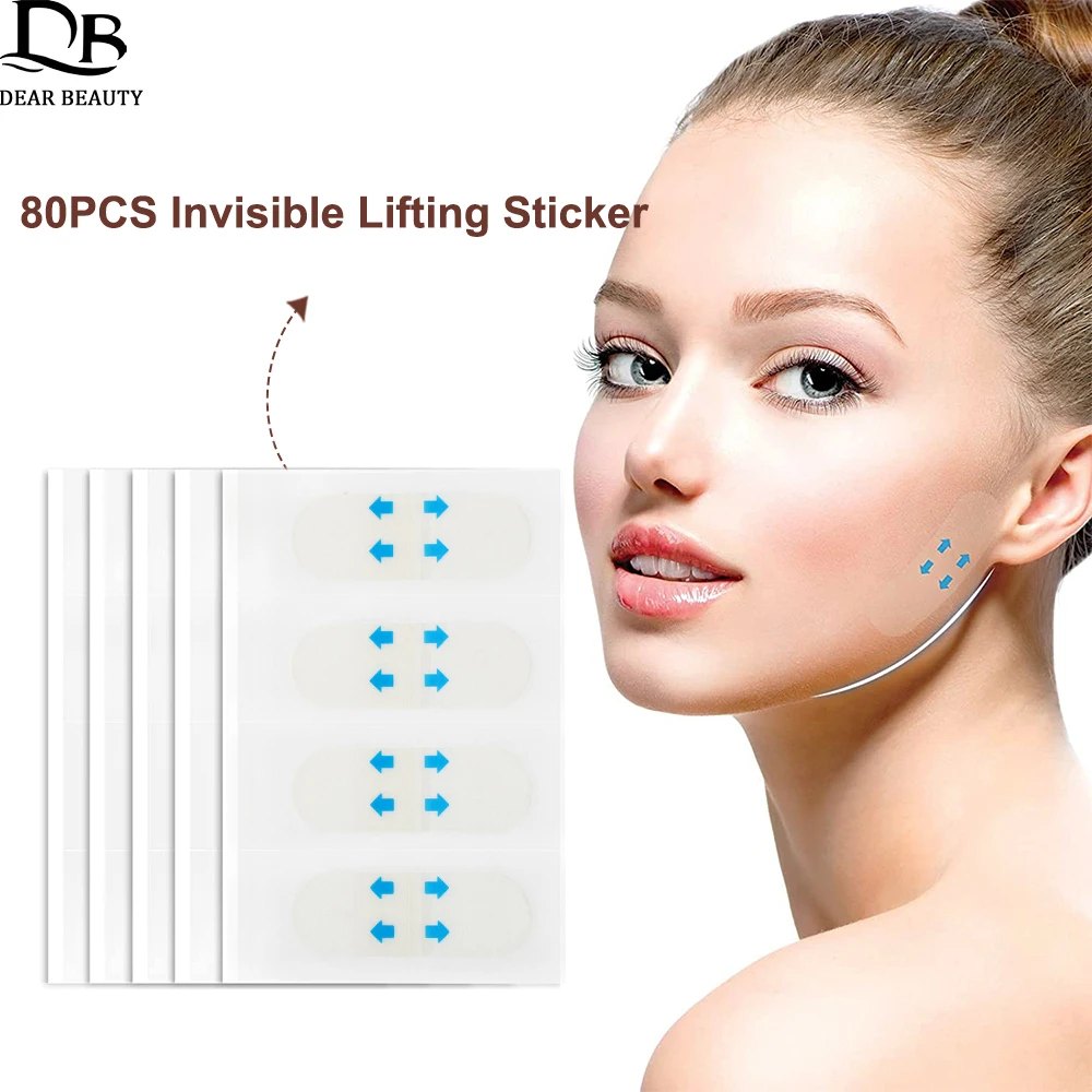 80PCS-Invisible-Face-Lifting-Sticker-Anti-Aging-Wrinkle-Double-Chin ...