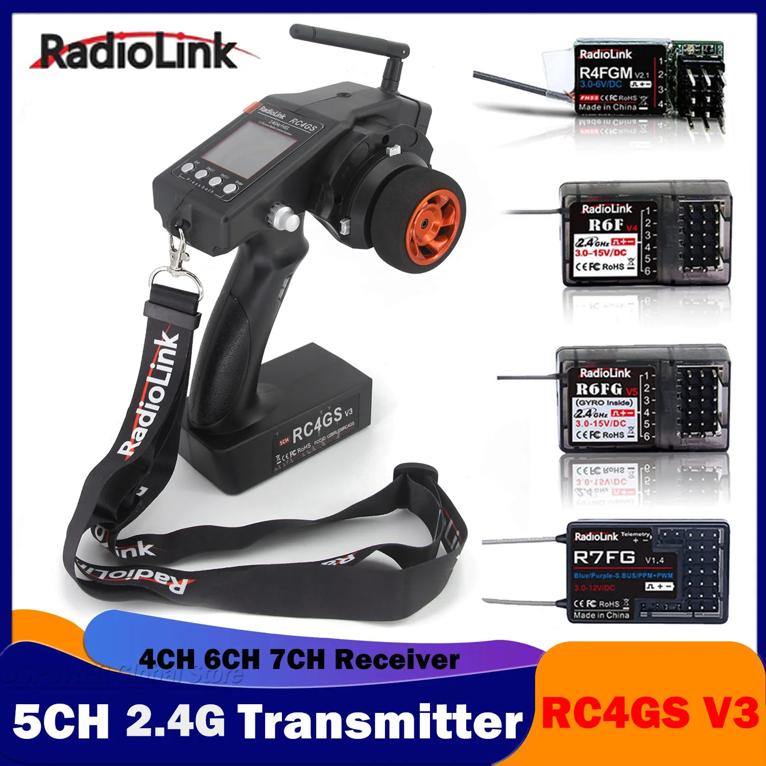 RadioLink-5CH-2-4G-Transmitter-RC4GS-V3-Remote-Controller-R6F-R4FGM ...