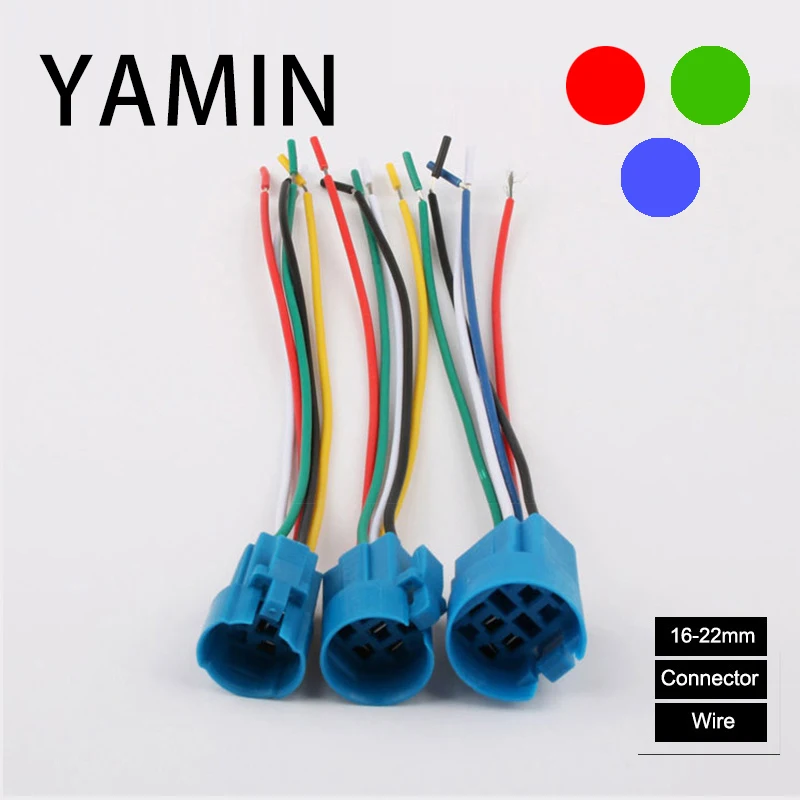 Bi-Tri-Color-LED-Light-Connector-Wire-For-12mm-16mm-19mm-22mm-25mm-30mm ...