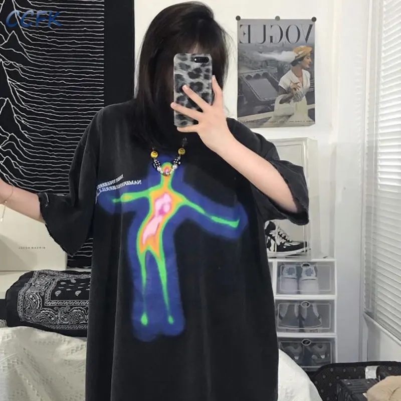 Hip-Hop-Women-s-T-Shirt-Alt-Clothes-Distorted-Portrait-Printing-Tshirt ...