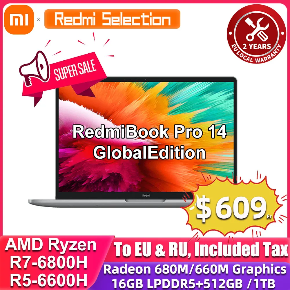 Newest-Xiaomi-Laptop-RedmiBook-Pro-14-2022-Ryzen-R7-6800H-R5-6600H-AMD ...
