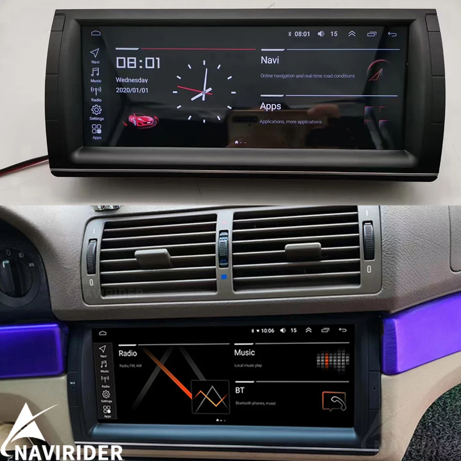 8g + 128gb 2din carro rádio android 12 tela para bmw 5 e39 x5 e53 m5 ...