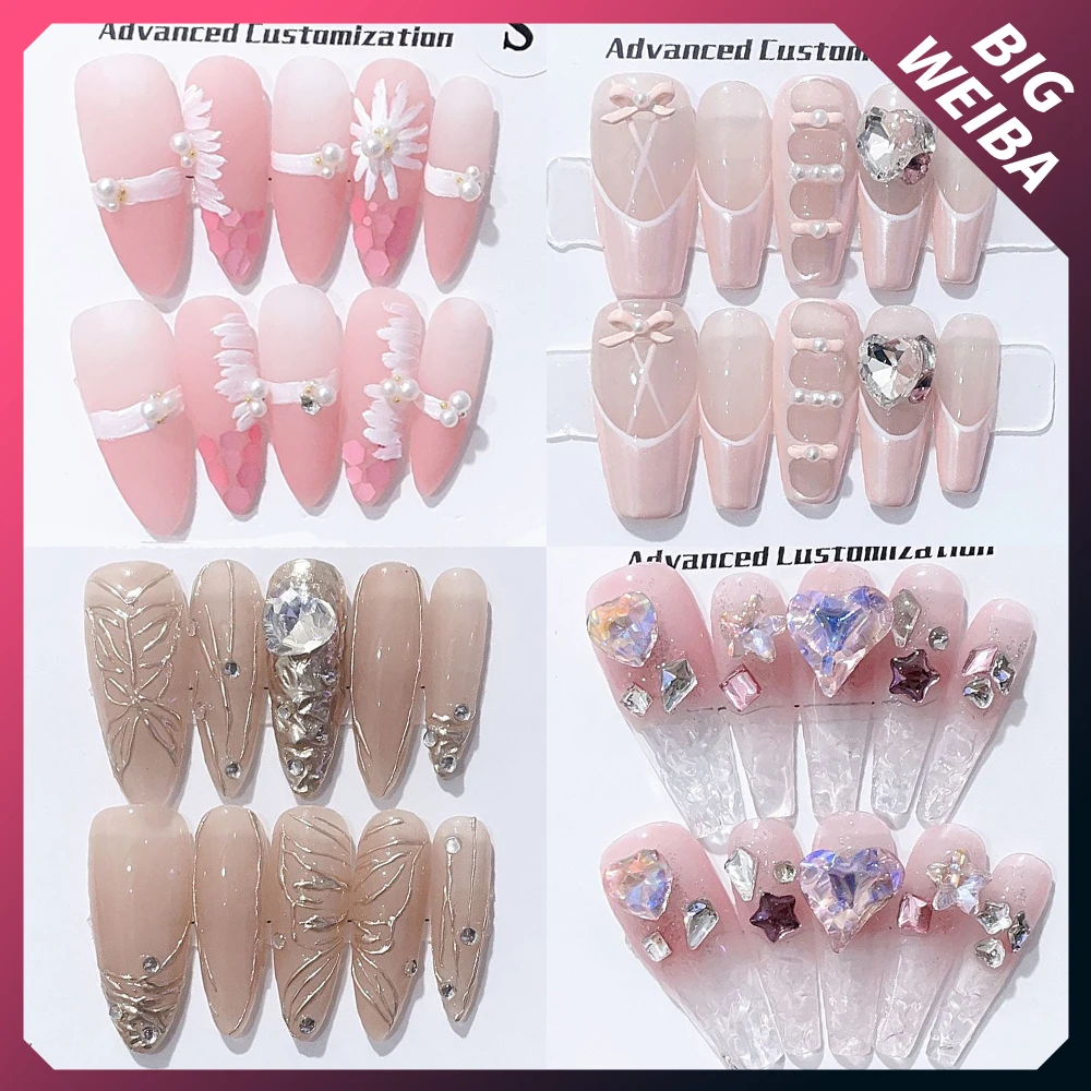 Simple Acrylic Nail Designs With Rhinestones
