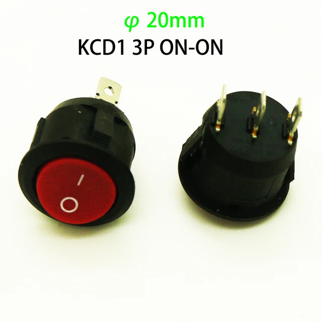 4Db/4Types 20 Mm Középső Kerek Fekete/Piros 2Pin 3Pin 3A/250V 6A/125V ...
