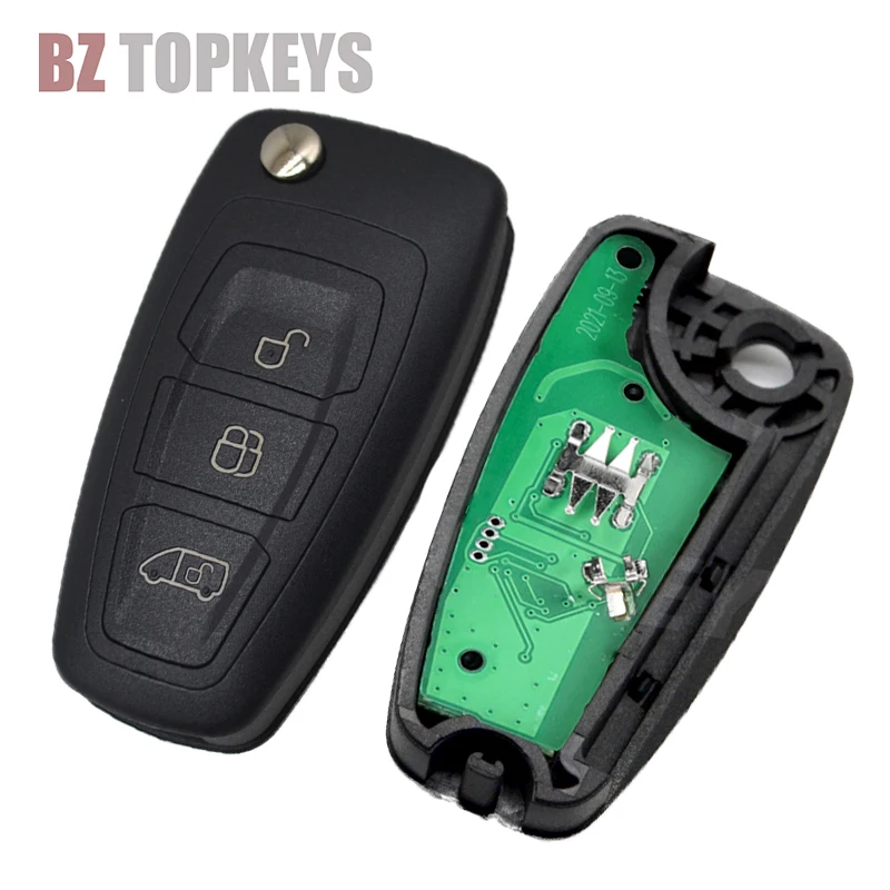 BZTOPKEYS-flip-car-key-fob-433Mhz-49-63-Chip-For-Ford-Transit-Custom ...
