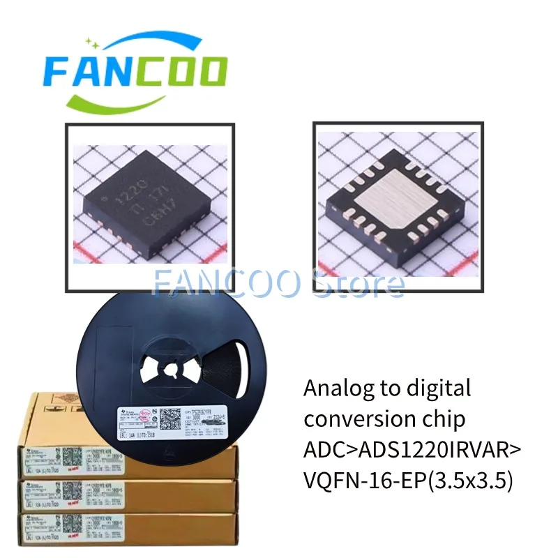 5pcs-ADS1220IRVAR-VQFN-16-EP-3-5x3-5-SMD-Original-marking-code-1220-2 ...