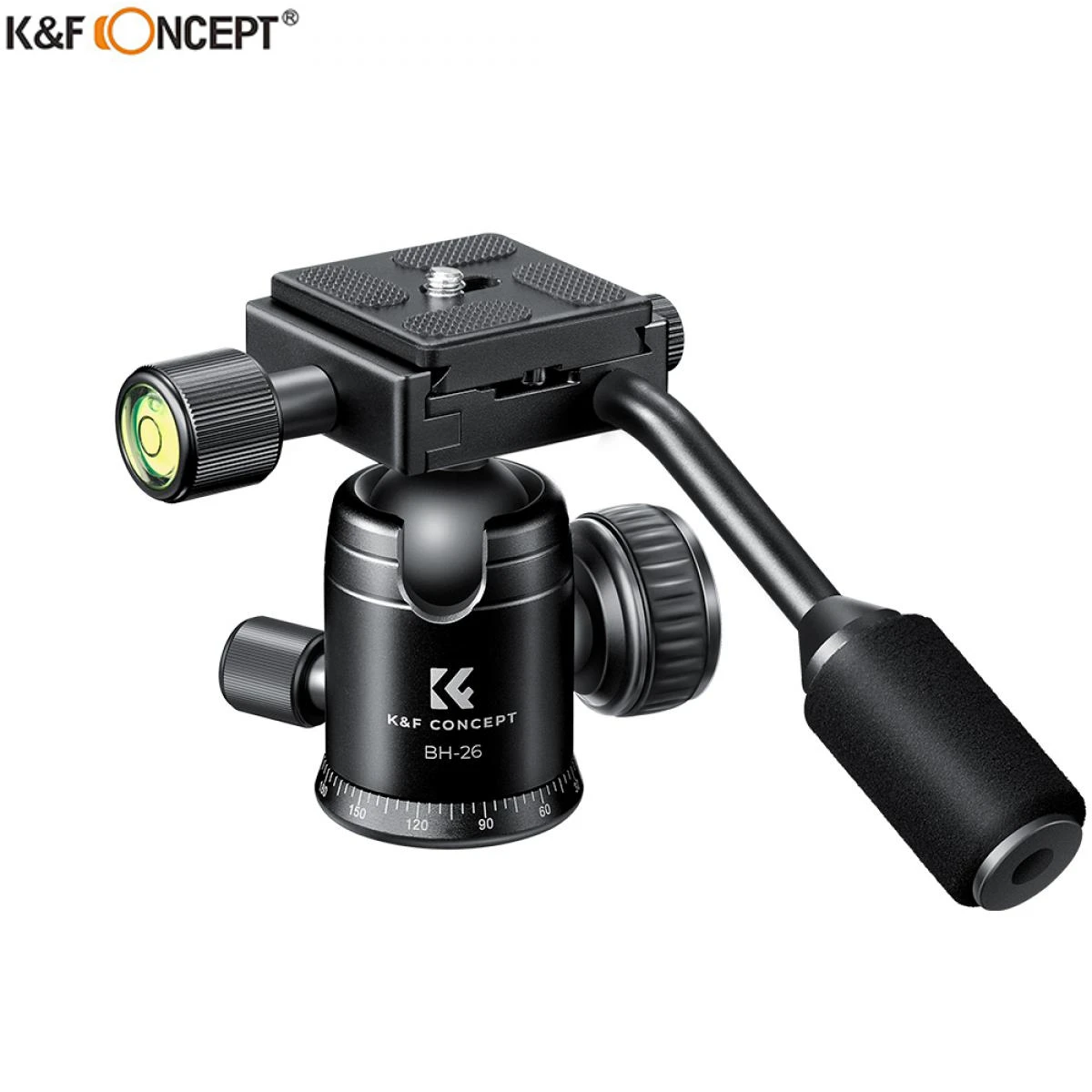 K-F-Concept-26mm-Metal-Tripod-Ball-Head-with-Handle-360-Degree-Rotating ...