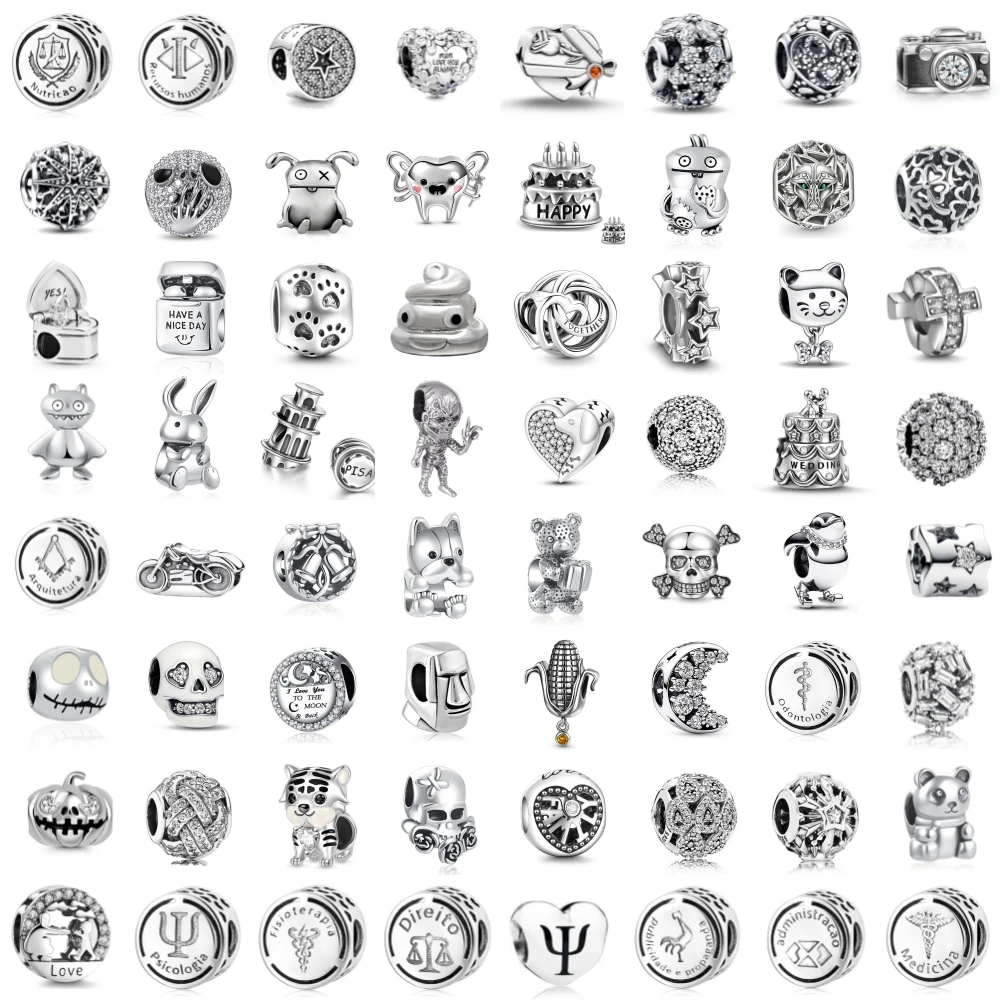 New-925-Sterling-Silvering-Alien-Little-Tiger-Pumpkin-Corn-Fine-Beads ...