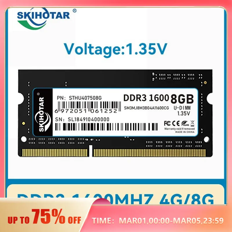 3gb Ram|ddr3 4gb/8gb 1600mhz Sodimm Ram For Notebooks - High-speed Memory