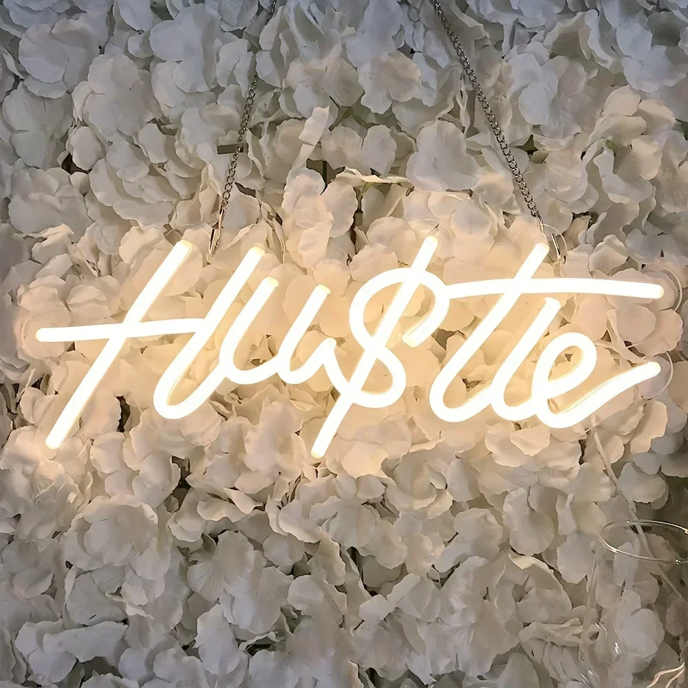 Hustle-LED-Neon-Sign-for-Wall-Decor-Humble-Party-Decorations-USB ...