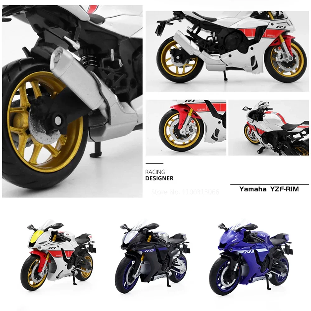 1:12 Yamaha YZF-R1M Motorcycle Model Toy alloy Diecast Simulation Model ...