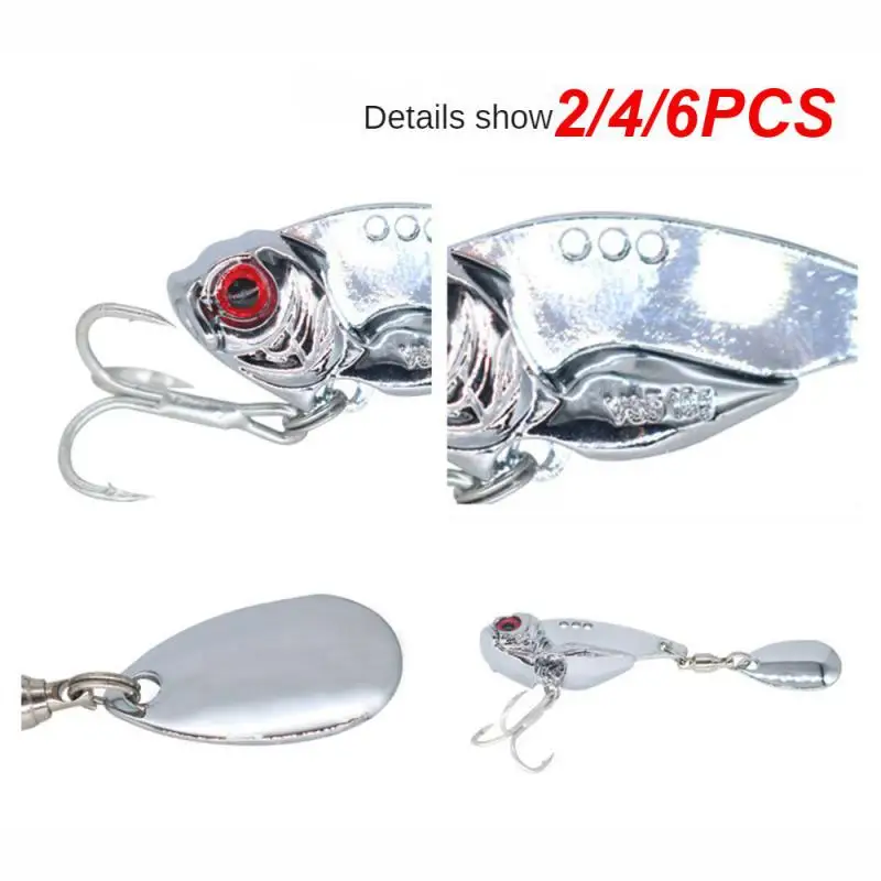 2-4-6PCS-Fishing-Fake-Bait-Zinc-Alloy-Wobble-Freshwater-Universal-Far ...