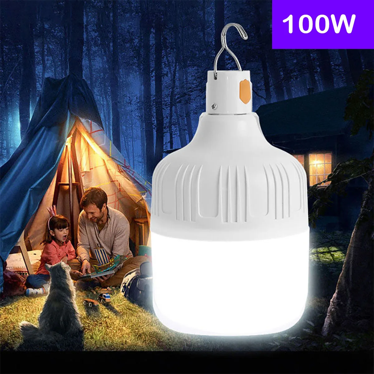 Outdoor-USB-Rechargeable-LED-Lamp-Bulb-With-Hook-100W-LED-Bulb-Camping ...