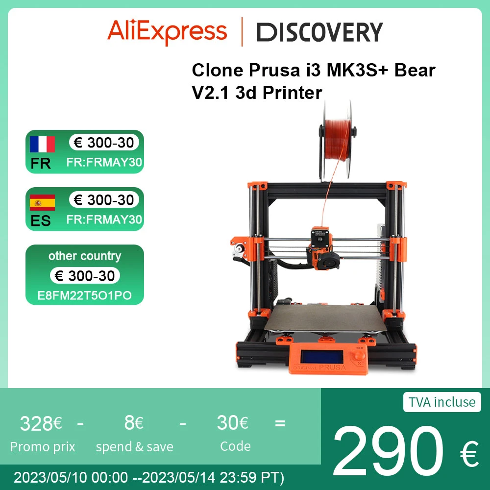 Clone Prusa I3 Mk3s+ Bear V2.0 3d Printer High Quality Diy Kit With ...