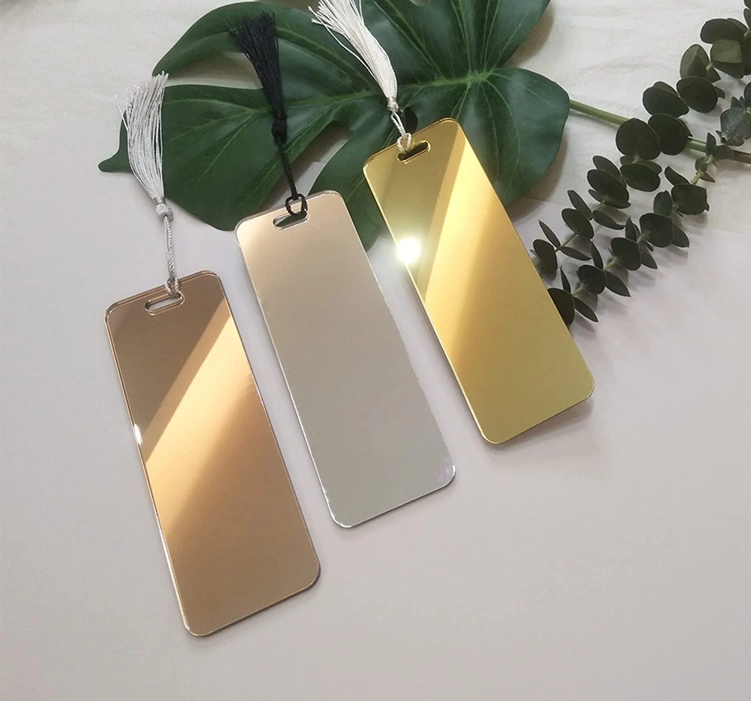 10pcs Mirror Acrylic Bookmark,Acrylic Rectangular Bookmark Banks,Blank ...