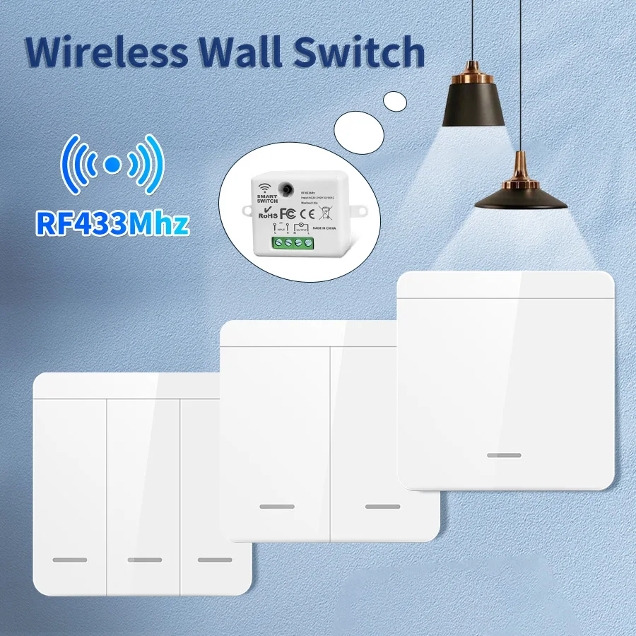 Wireless-RF-433Mhz-Wall-Switch-1-2-3Gang-86-Box-Wall-Panel-Switch ...