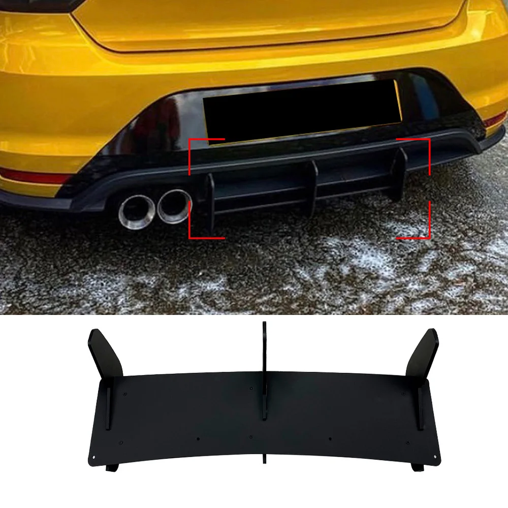 Black-Rear-Bumper-Diffuser-Spoiler-Splitter-For-VW-Polo-GTI-2010-2011 ...