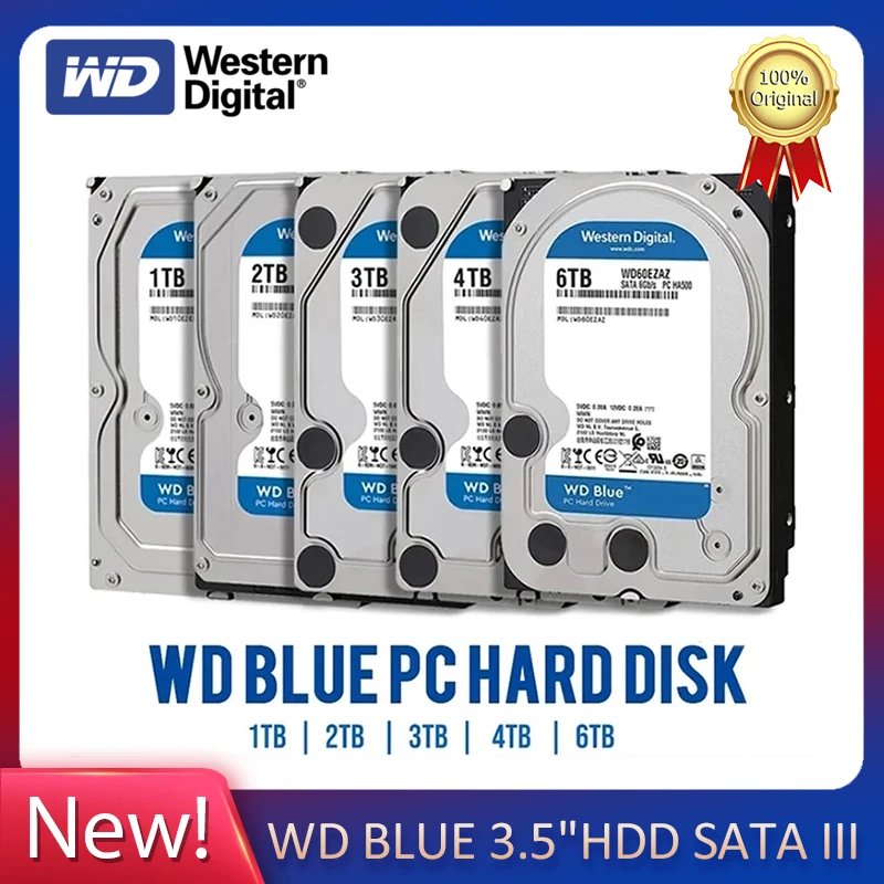 Western-Digital-WD-Blue-Disco-R-gido-para-Monitoramento-de-Computador-Desktop-Computador-4TB-6TB ...