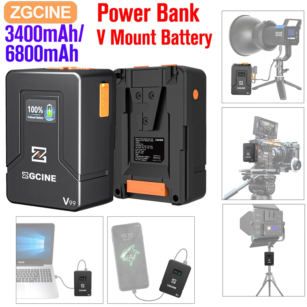 ZGCINE ZG V99 ZG V50 V Mount Battery 6800mAh Power Bank Li ion ...