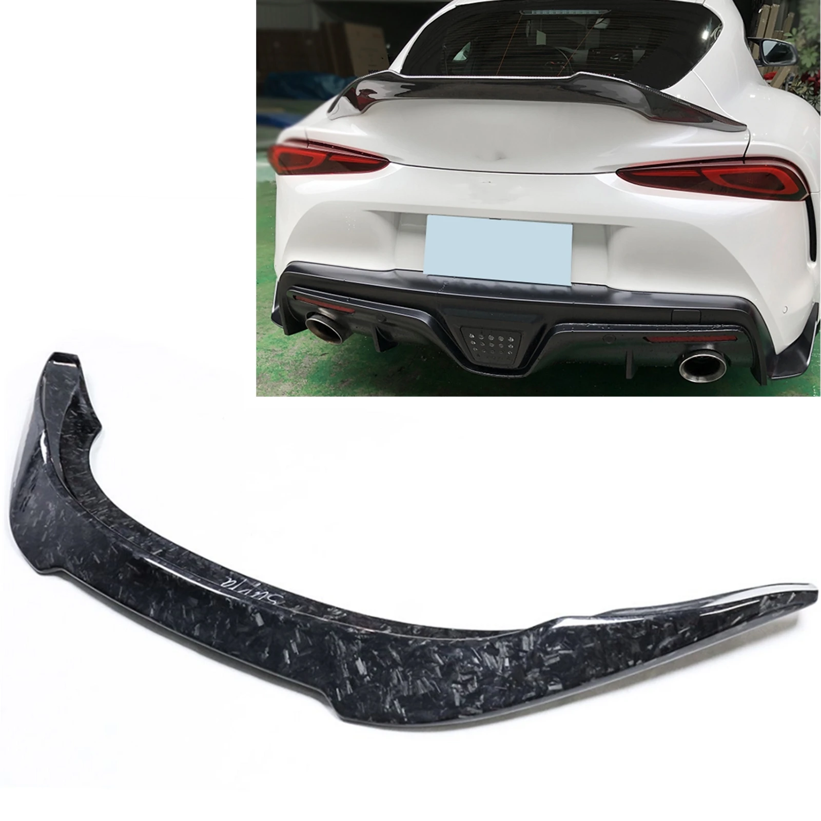 Carbon-Fiber-Rear-Spoiler-Lip-Wing-Trunk-Lid-Splitter-Flap-Trim-For ...