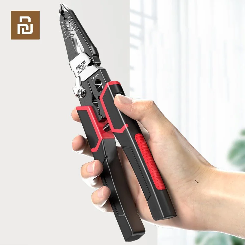 Youpin-DELIXI-9-IN-1-Multi-Function-Wire-Stripper-Needle-Nose-Pliers-Electrician-Stripper-Pliers ...