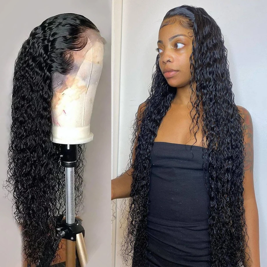 13x4 Loose Deep Wave Frontal Wig 40 Inch Hd Transparen Brazilian Water Wave Wet And Wavy 13x6 ...