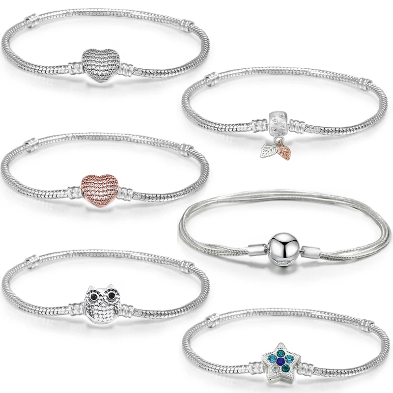 Luxury-Vintage-3mm-Star-Owl-Snake-Chain-Bracelet-Fit-DIY-Brand ...