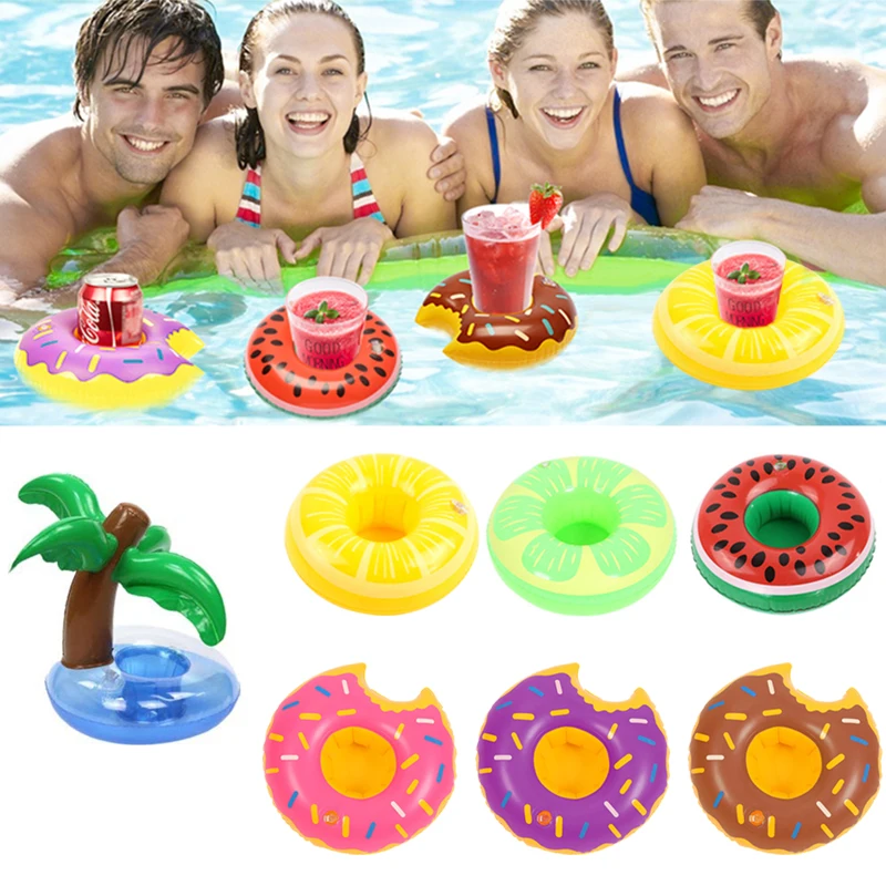 Mini-Water-Coasters-Floating-Inflatable-Cup-Holder-PVC-Donut-Cup-Holder ...