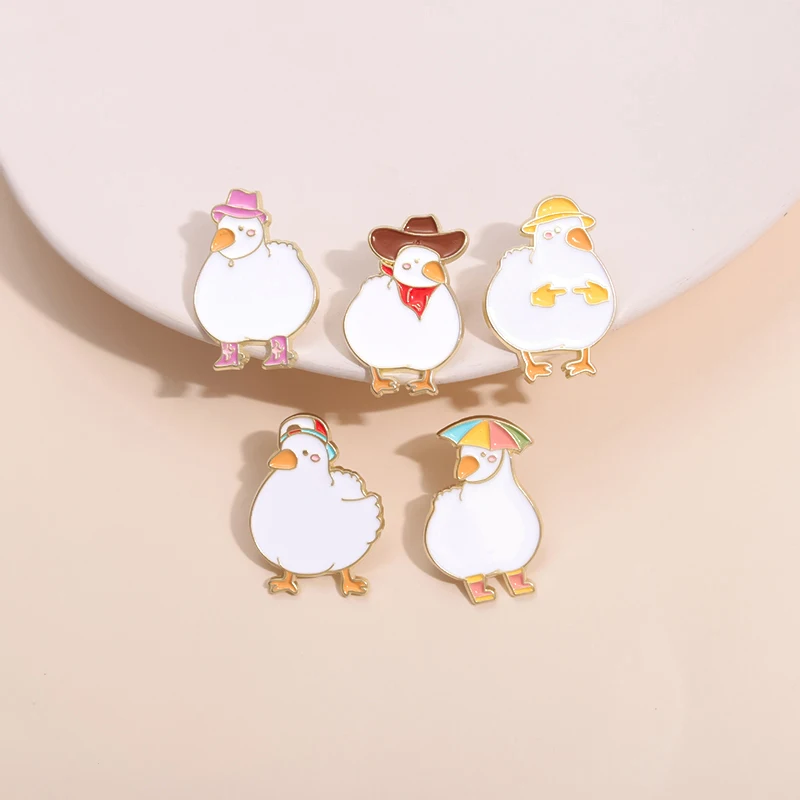 Cartoon-Funny-Duck-Enamel-Pins-Cute-Cool-Hat-Duck-Lapel-Badge-Clothes-Collar-Brooches-Backpack ...