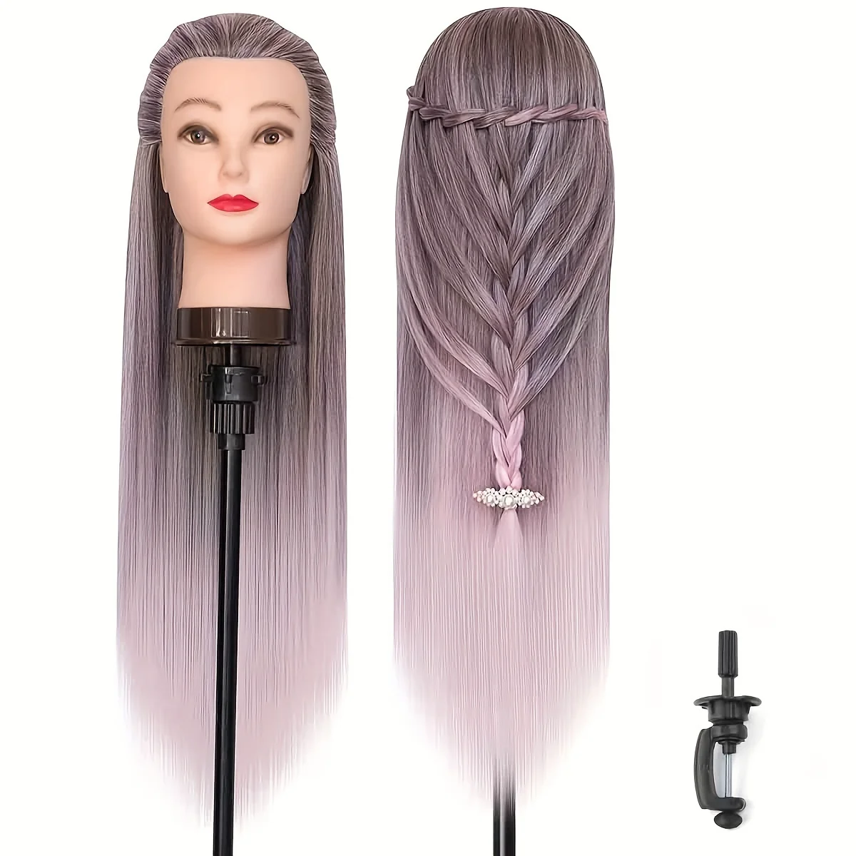 Colorful Mannequin Head Model with Super Long Synthetic Hair Extensions ...