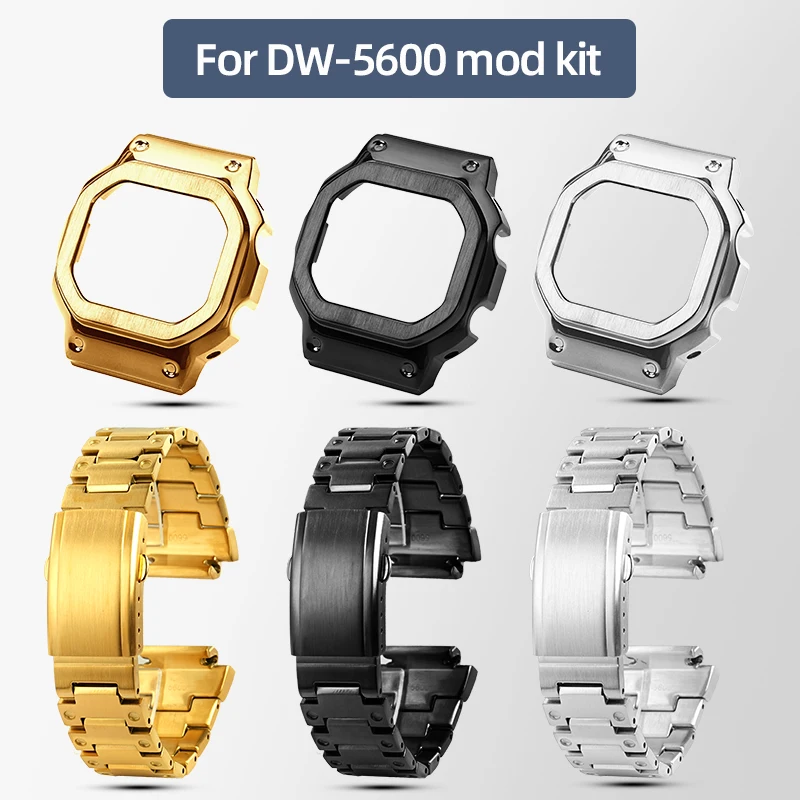 Metal Watch Case Strap Mod Kit for Casio 3299 DW-5600 GM-5600 GW-B5600 ...