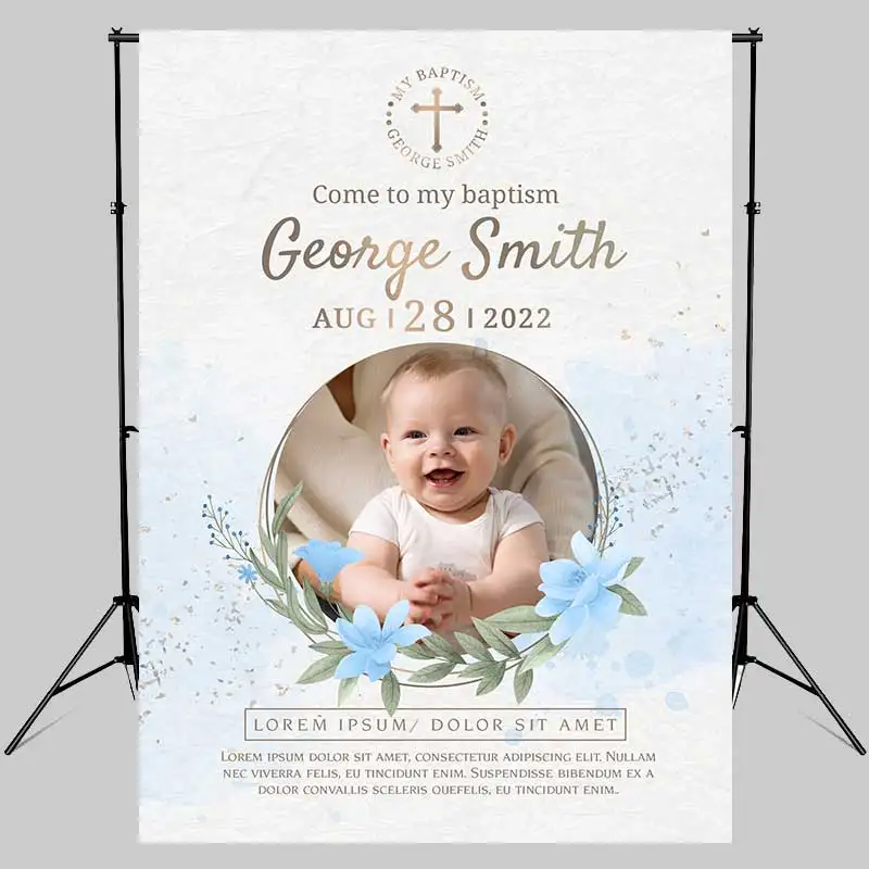 Baby Boy Christening Background