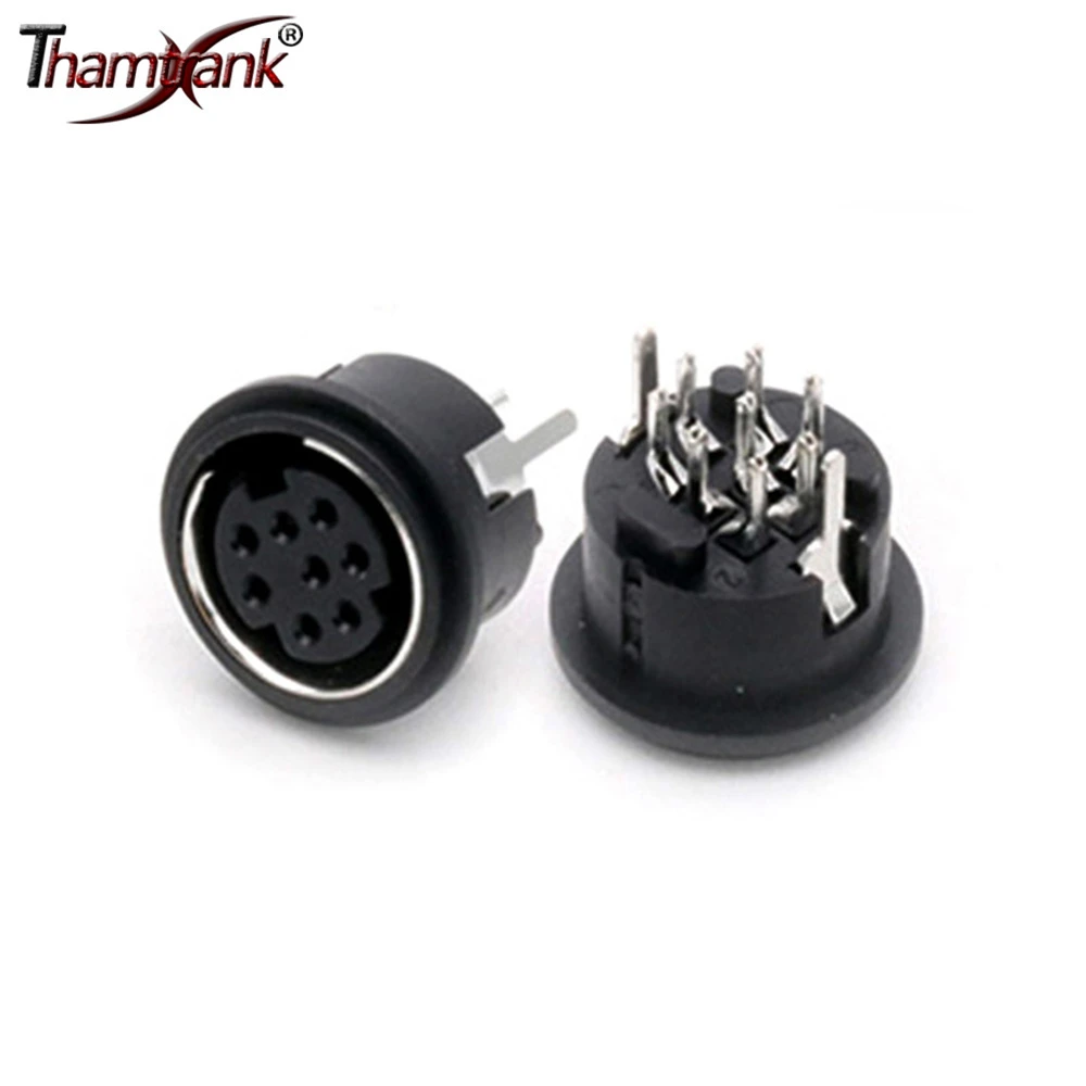 10pcs/lot 8 Pin Mini Din Female Socket Connector 8pin Din Mini Jack Ps2 ...