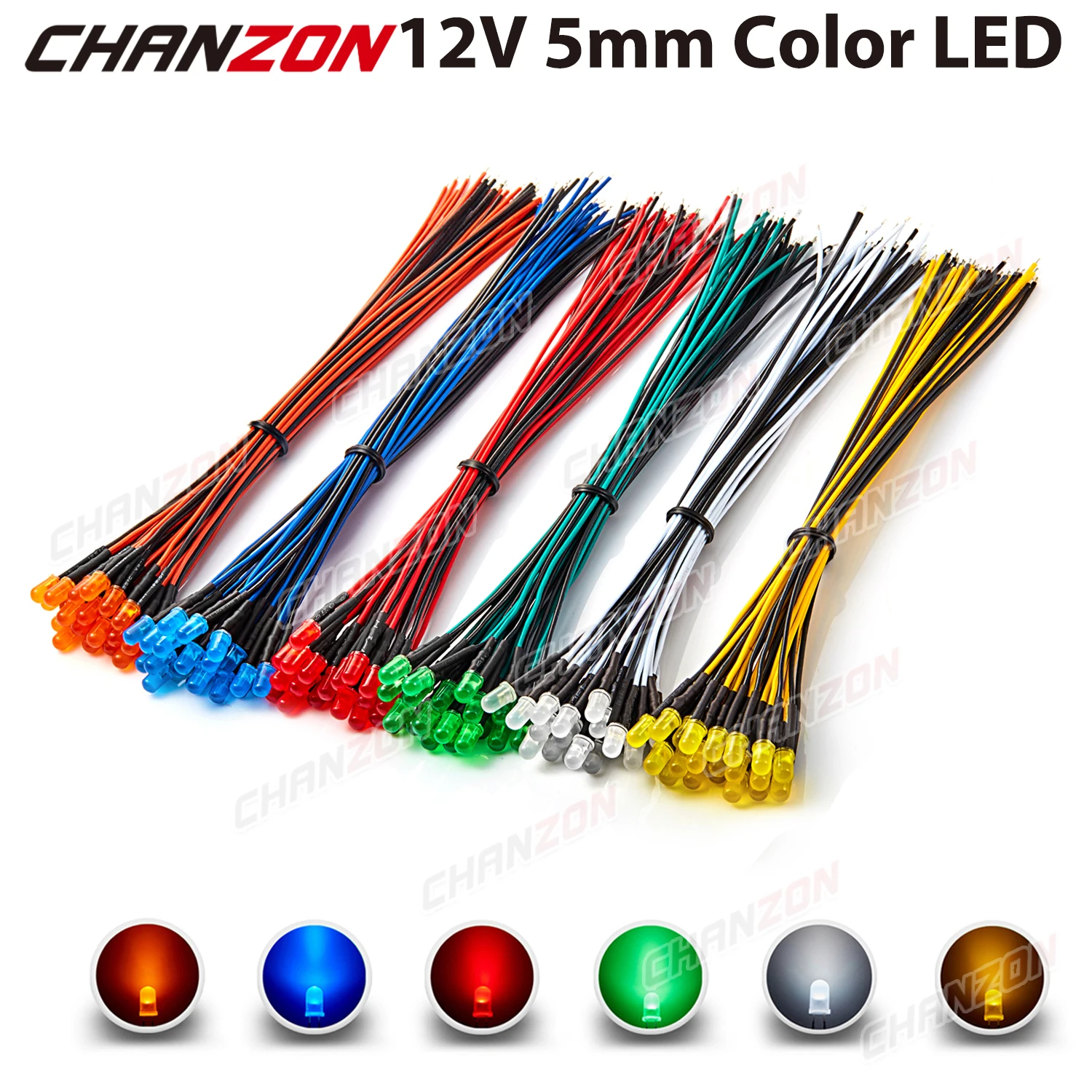 Kit-de-diodos-LED-precableados-juego-surtido-de-bombillas-con-cable-F5 ...