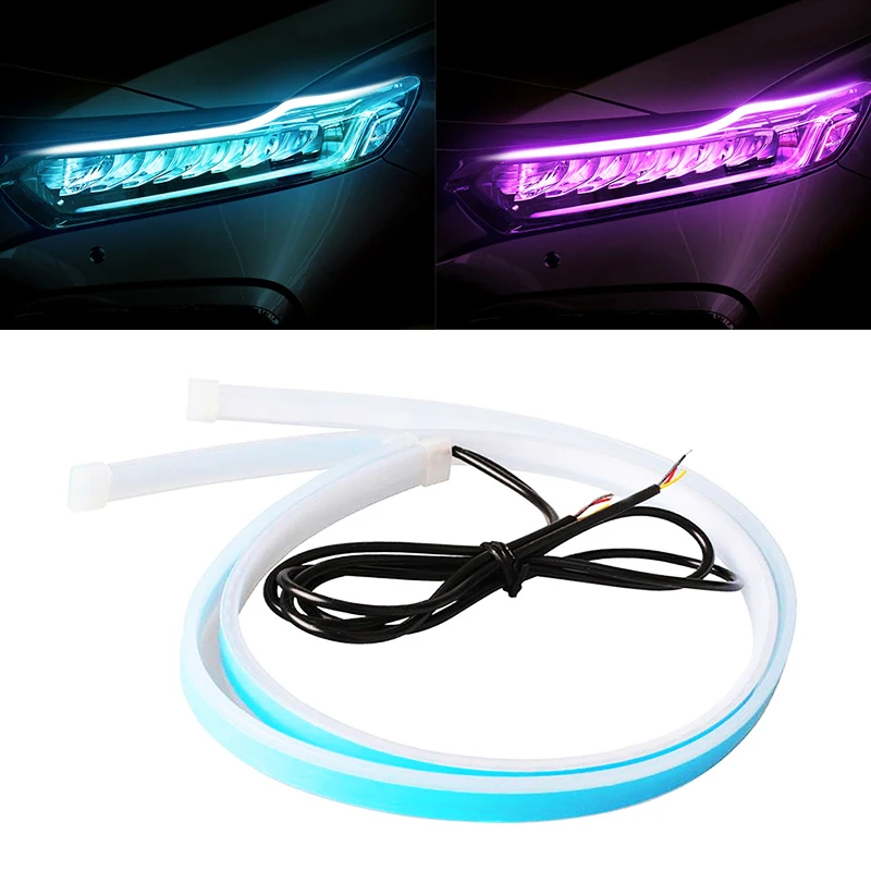 Car-LED-DRL-Lamp-Strip-Flexible-Tube-Waterproof-Car-Daytime-Running ...