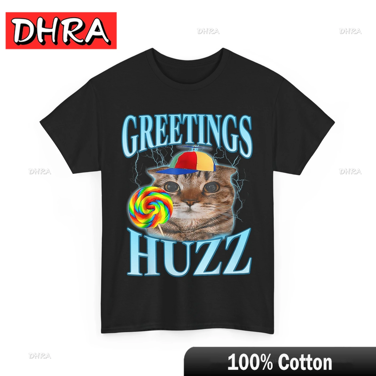 Cat Meme Funny Shirt Greetings Huzz Cat T-Shirt Edgy Fresh Stylish ...