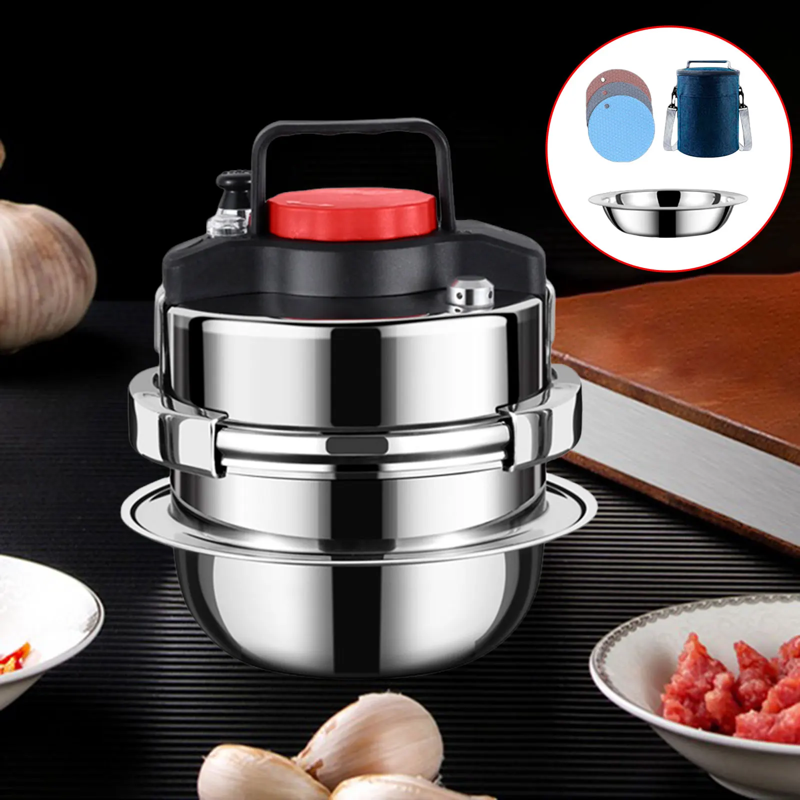 1.4L 304 Stainless Steel Portable Micro Pressure Cooker Outdoor Camping ...