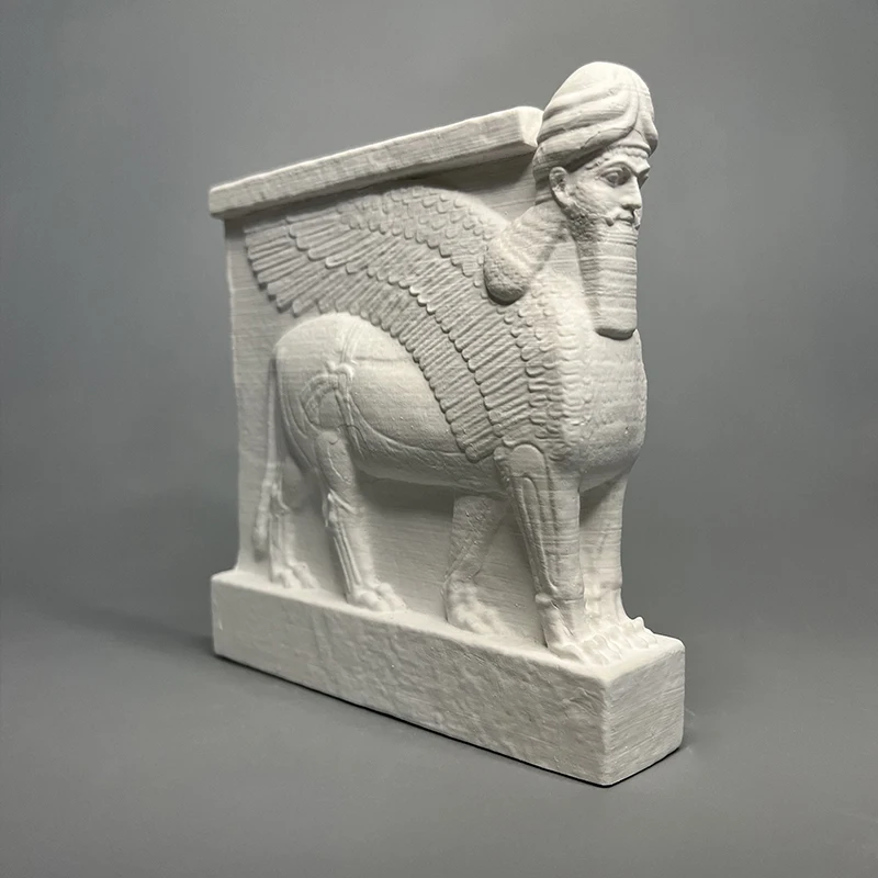 Iraqi-Assyrian-cultural-people-head-winged-bull-statue-plaster ...