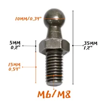 M6/M8 Female Thread 10mm Gas Spring Strut Lift Support Ball Stud Socket ...