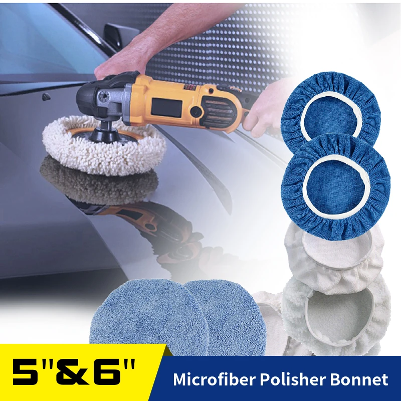 Polishing Bonnet Buffer Pad Microfiber Bonnet Car Polisher Pad Woollen ...