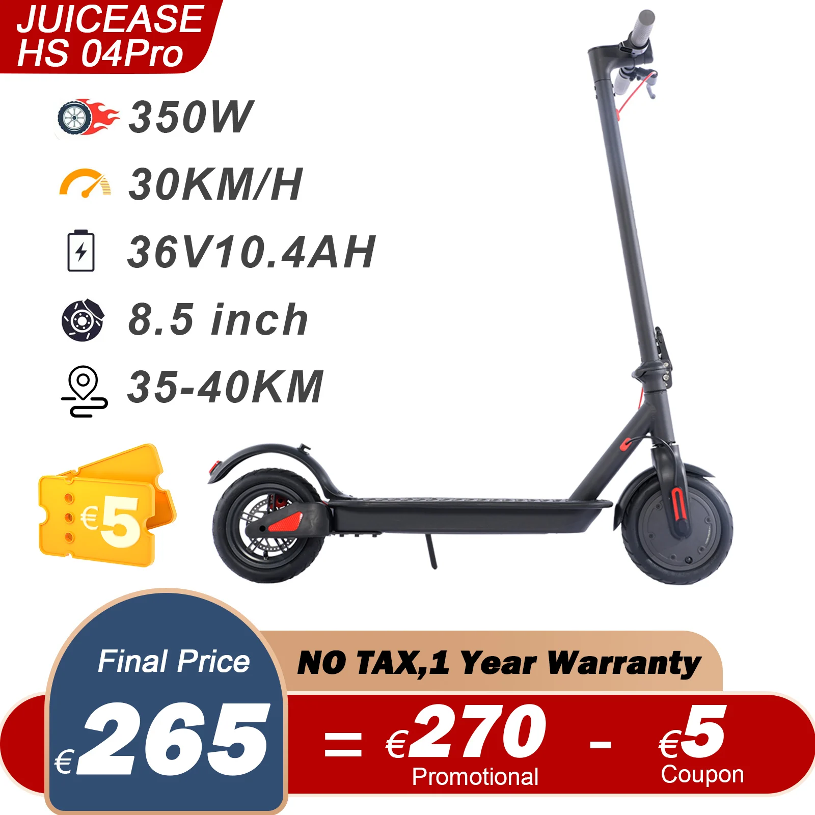 JUICEASE-Electric-Scooter-8-5-Inch-Anti-Skip-30KM-H-Adults-Scooter ...