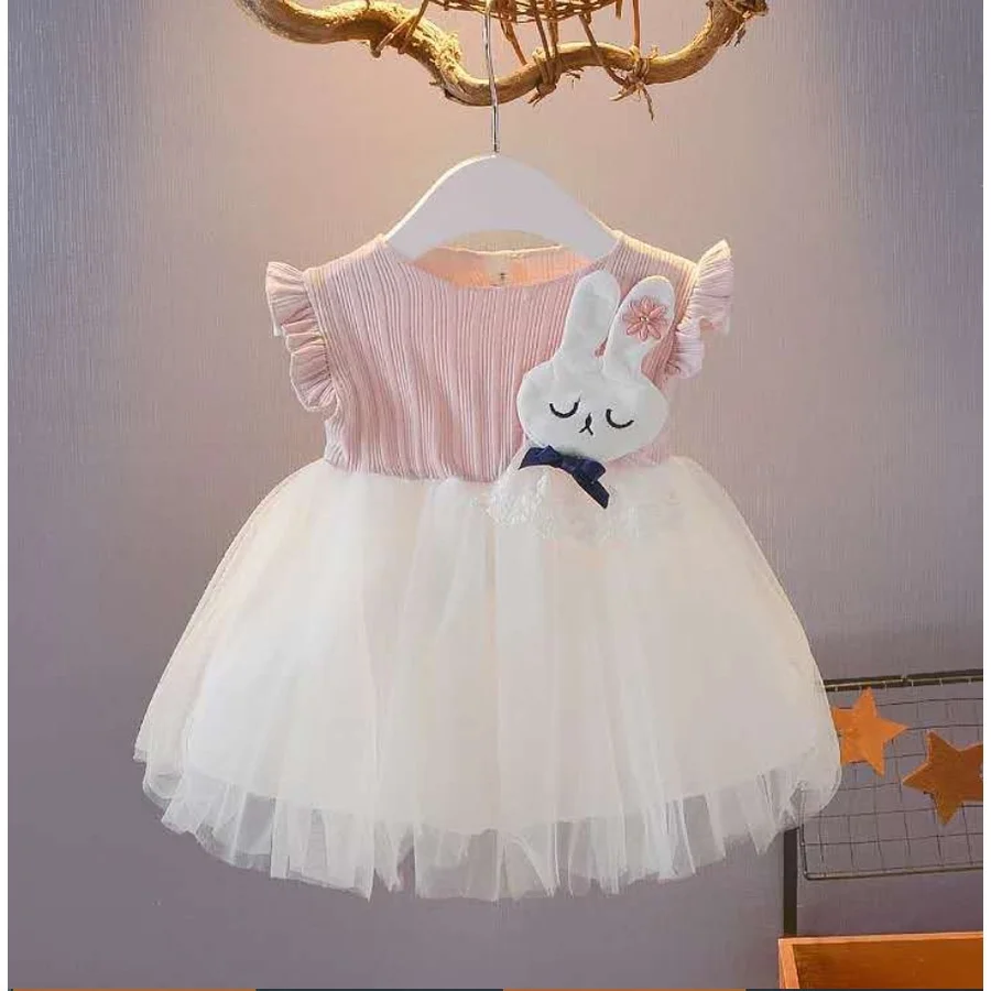Sweet-Dress-Baby-Girl-Rabbit-Tulle-Skirt-Sleeveless-Daily-Outfit-Wear ...